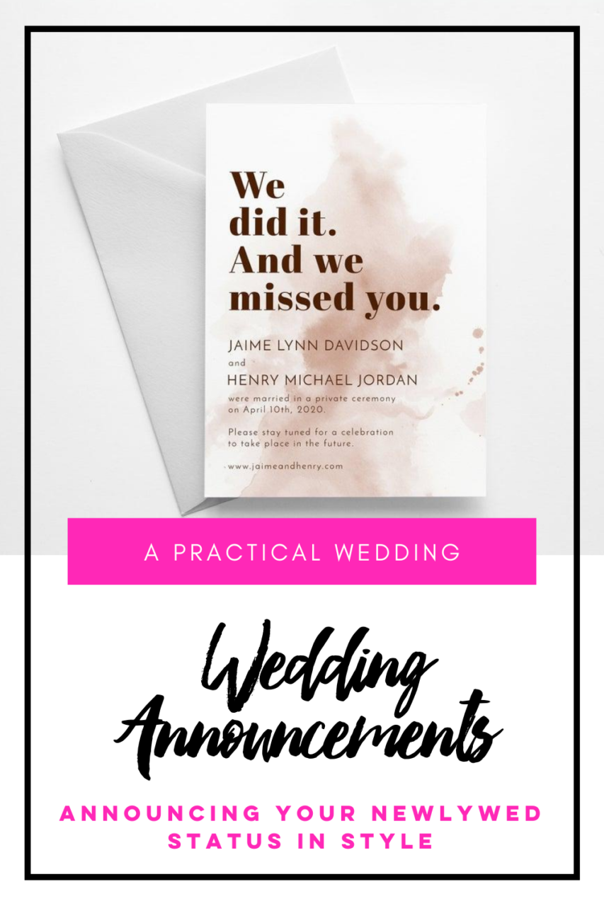 Wedding Announcements For 2020 | A Practical Wedding